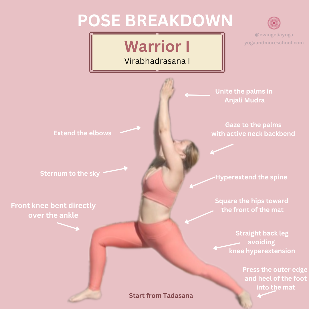 POSE BREAKDOWN - WARRIOR I (VIRABHADRASANA I) – Yoga And More School